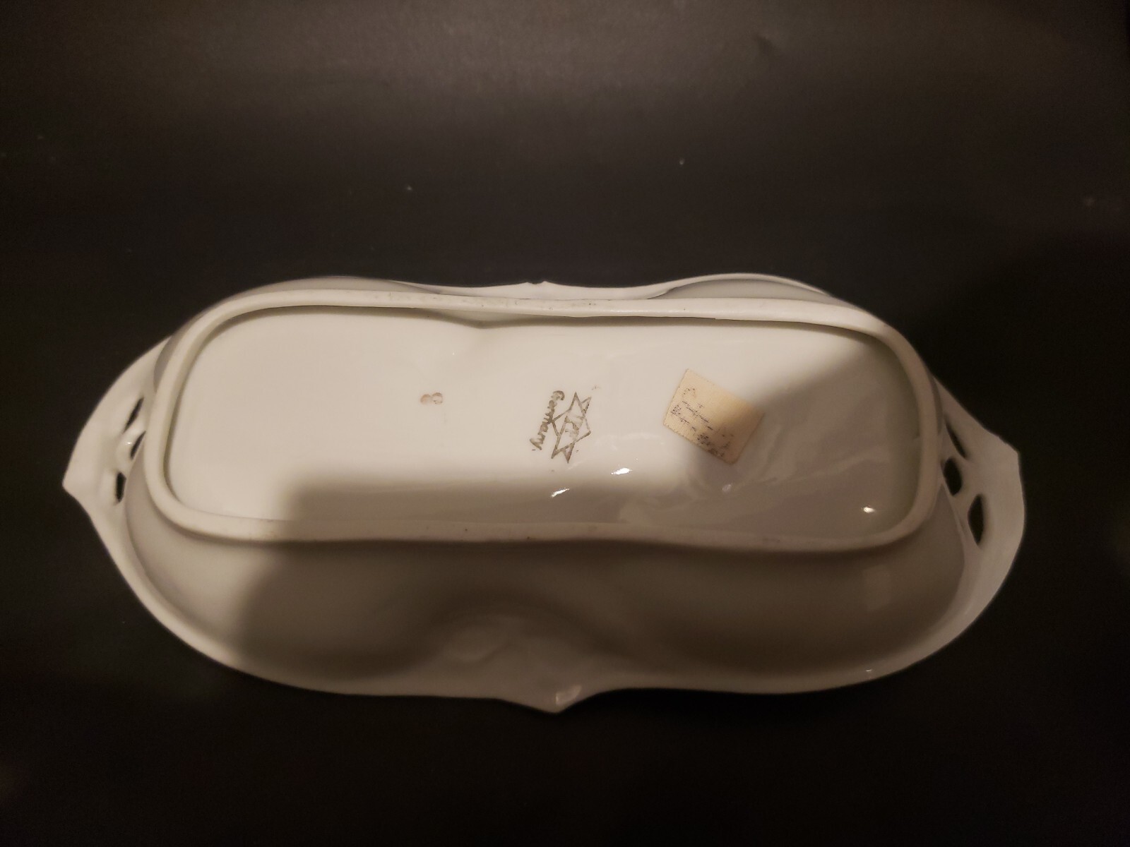 Antique IPF Germany Divided Serving Oblong Porcelain Dish w/ Handle 8 1 ...