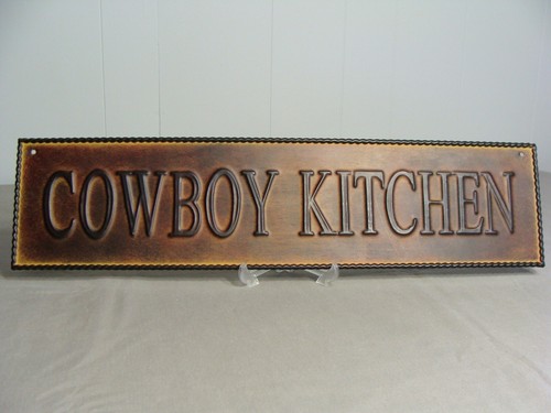 1 Rustic "Cowboy Kitchen" 20" X 5" Metal Sign | eBay