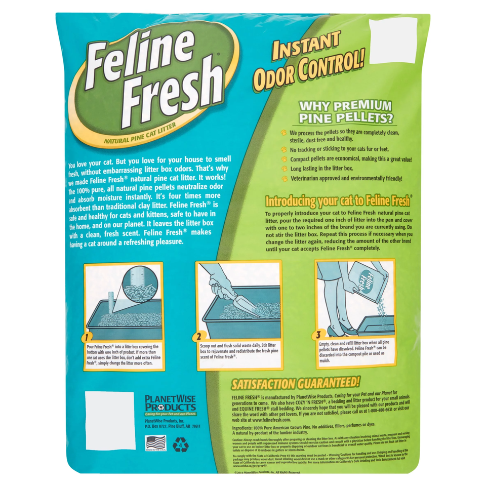 Feline Fresh Natural Pine Cat Litter, 20 lb. Free shipping | eBay