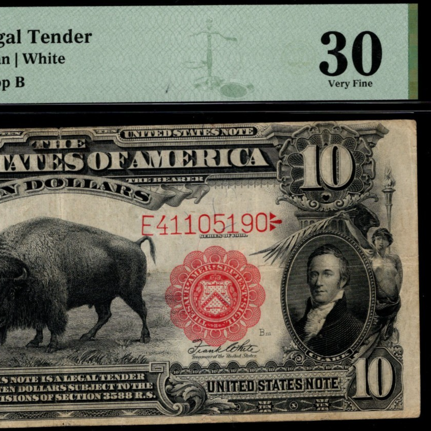 Ten Dollar Legal Tender PMG 30 FR 122 Bison Note 1901 $10 | eBay