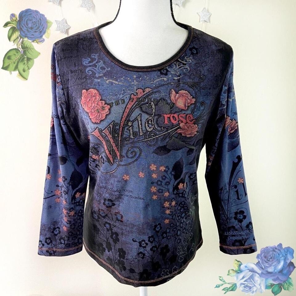 Early 2000s Wild Rose Y2K Fairy Top - Gem