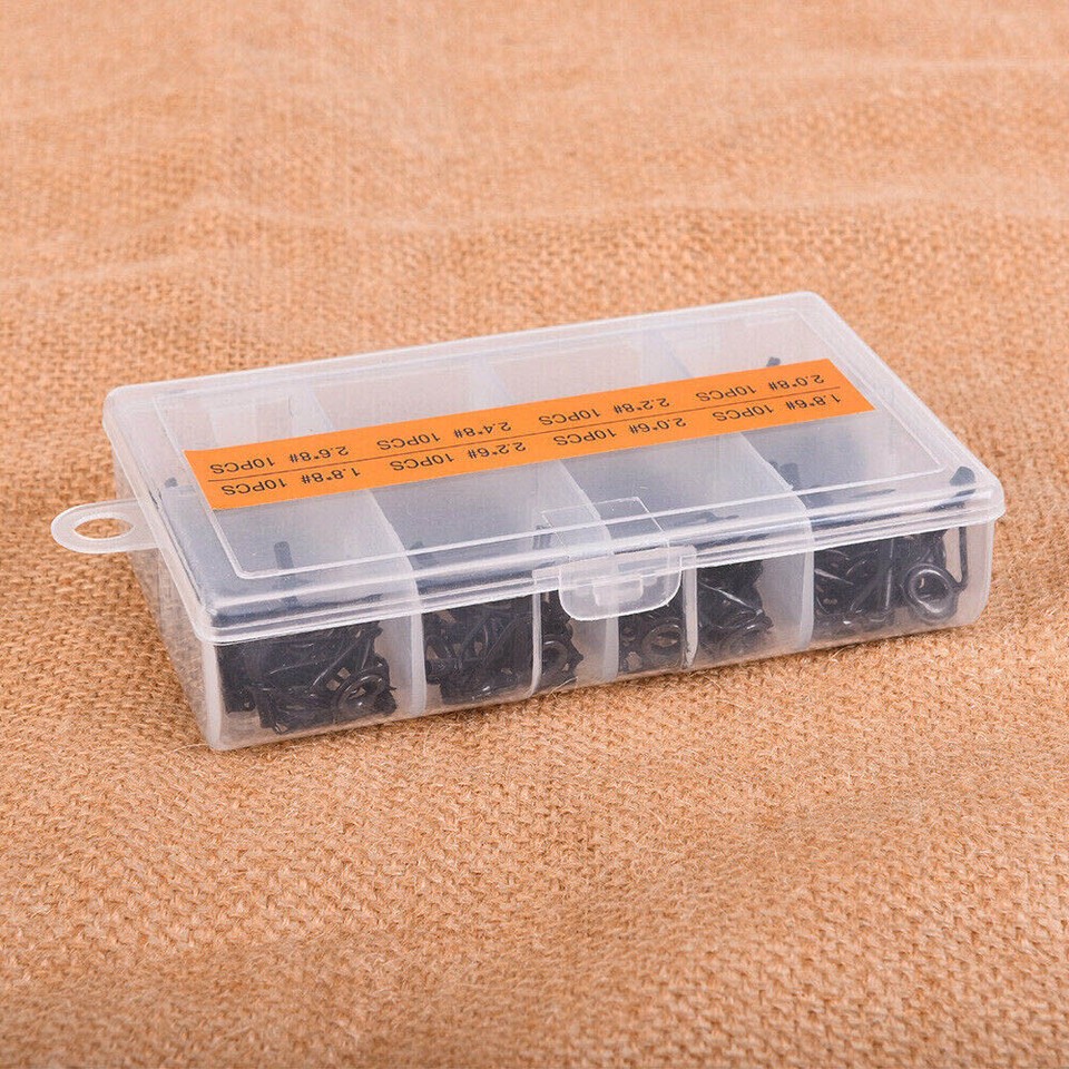 8 Sizes Set Ceramic Fishing Rod Guide Tips Top Eye Rings Line Repair ...