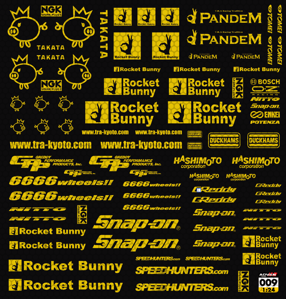 1x Rocket Bunny Pandem Waterslide Decal 1:24 Custom Scale # 009 | eBay