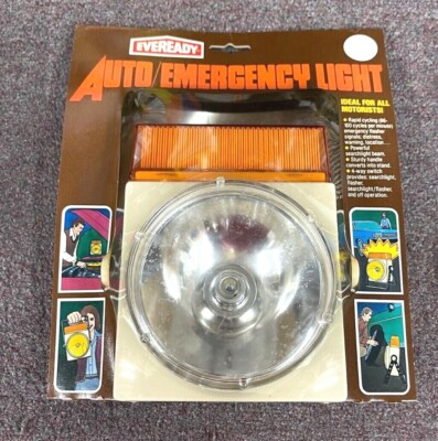 VINTAGE 8" EVEREADY AUTO EMERGENCY FLASHLIGHT Light 1990s Model 6453BP ...