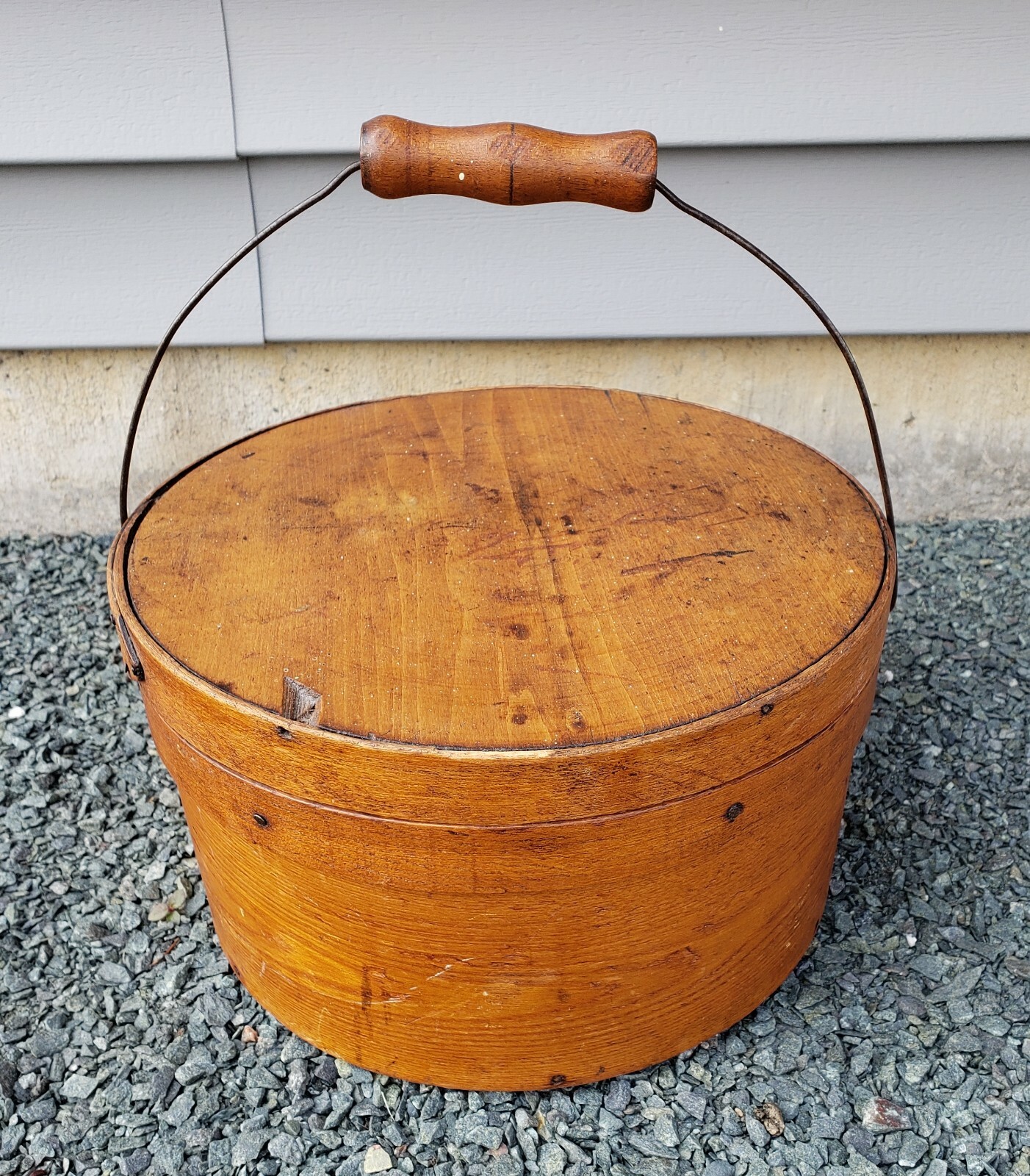 Antique Bentwood Pantry Box With Wooden Bail Handle AAFA | eBay