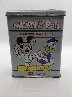RARE Vintage Mickey Mouse and Pals Band Aid Tin Disney Collectible 28 ...