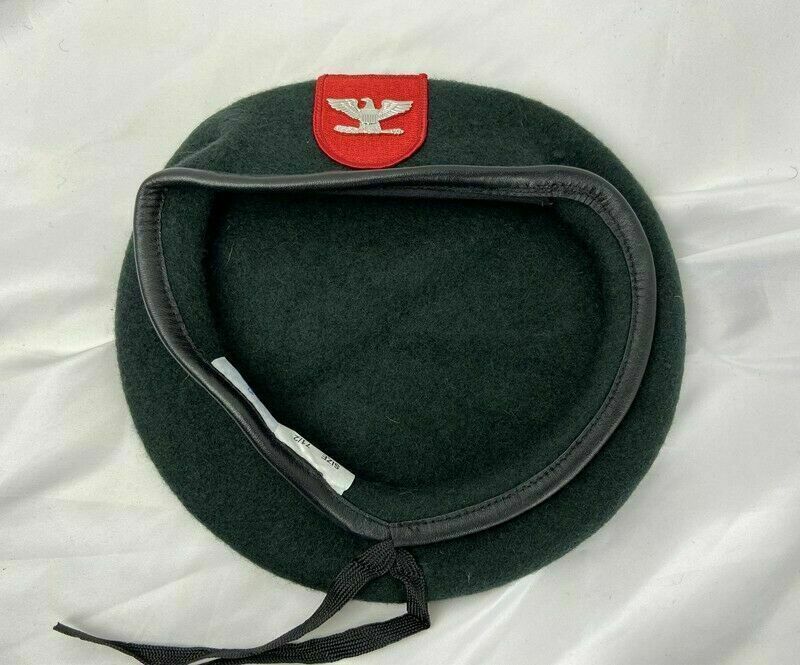 7-1/4 US ARMY 7TH SPECIAL FORCES GROUP BLACKISH GREEN COLONEL BERET CAP ...
