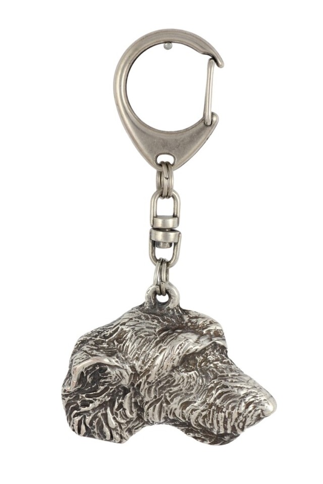 Irish Wolfhound - Silver-plated key ring with a dog in a gift box ...