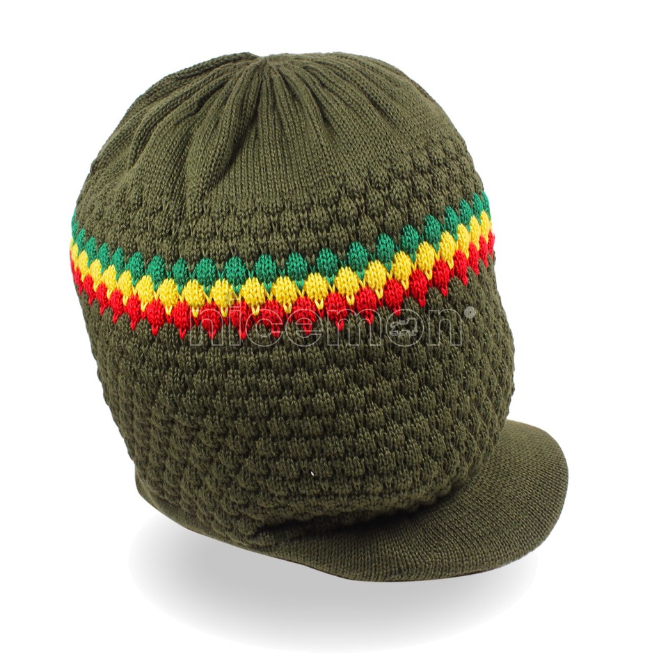 Natty Dreadlocks Rasta Hat Cap Peak Jamaica Caps Selassie Africa Marley ...