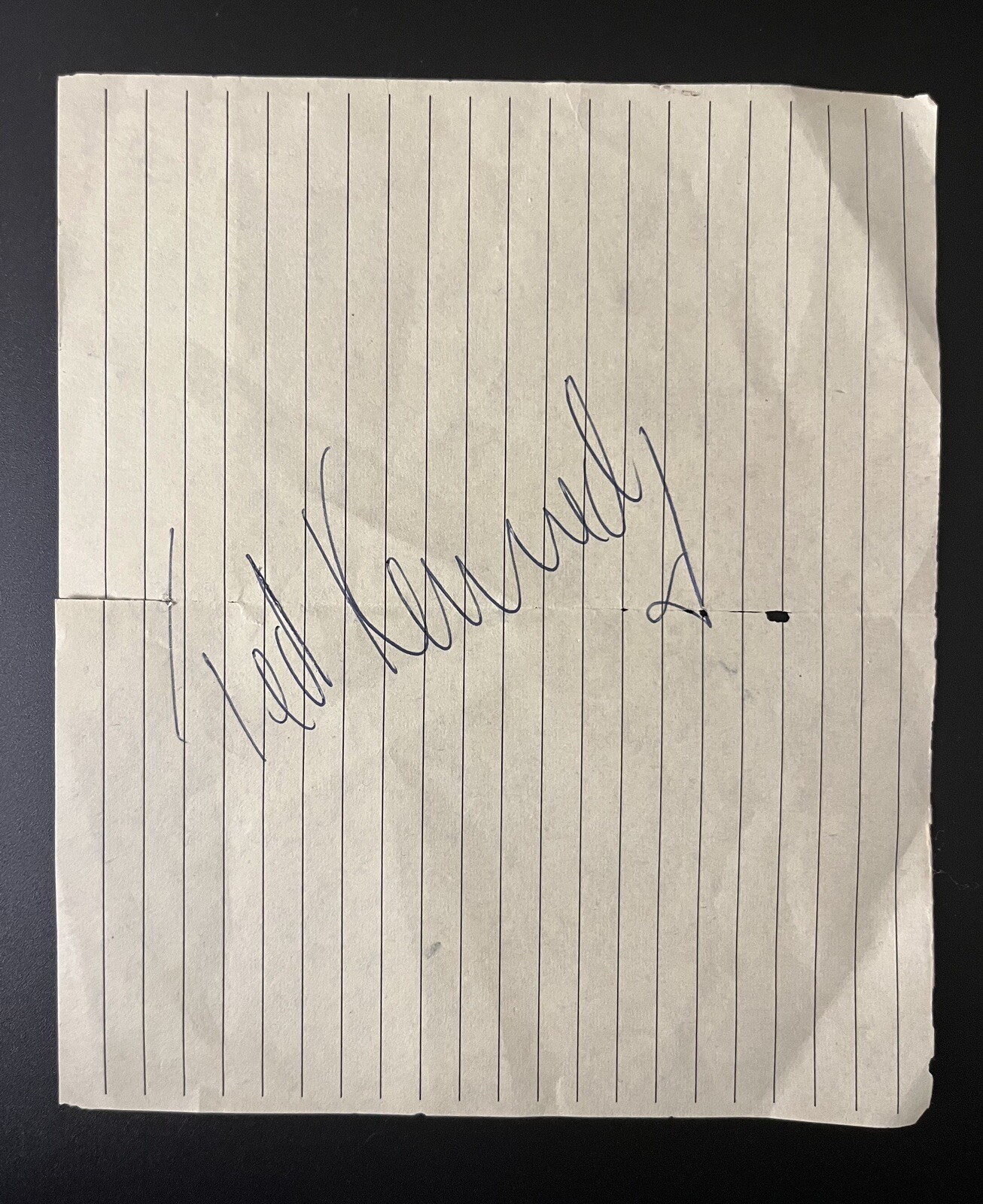 Ted Kennedy Signed Autograph Notebook Page Politician Senator | eBay