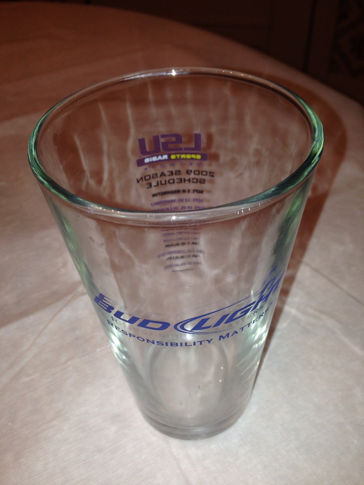 VINTAGE LSU TIGERS 2009 SEASON SCHEDULE BUD LIGHT BEER GLASS | eBay