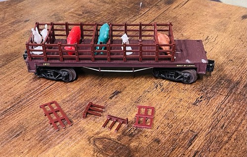 Lionel Truss-Rod Flat Car W/ 1 Horse Rd# 1877 Frontier Set - O-27 NEEDS ...