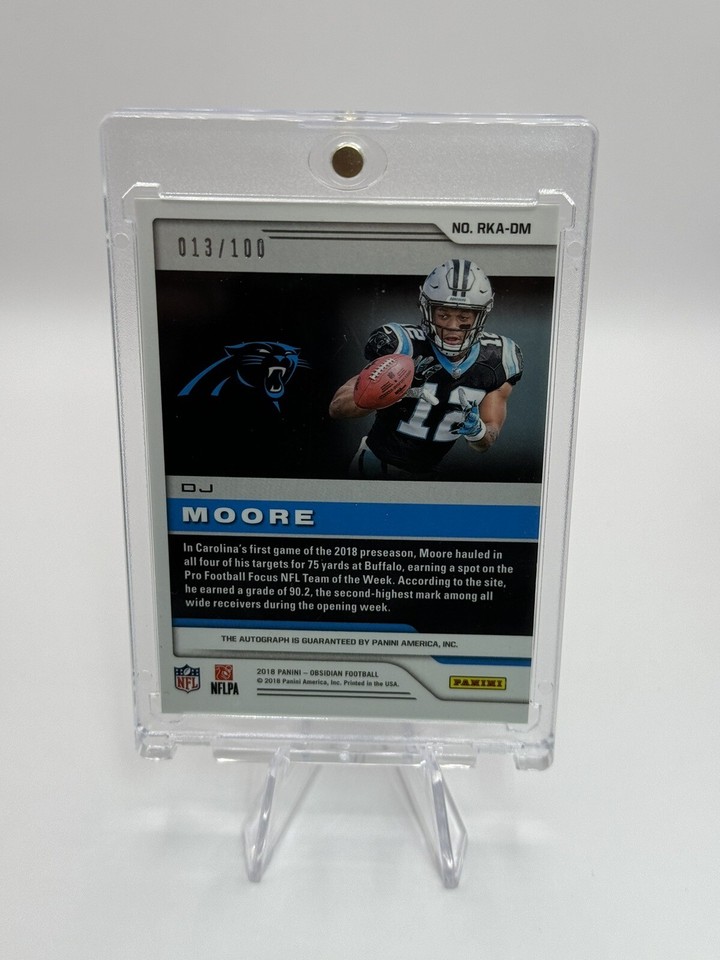 2018 Panini Obsidian - Rookie Autographs #RKA-DM D.J. Moore /100 RC | eBay