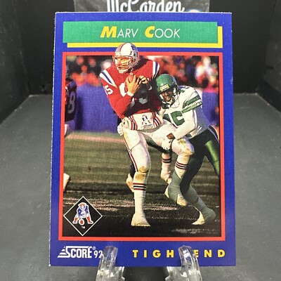 1992 Score Marv Cook #75 New England Patriots | eBay