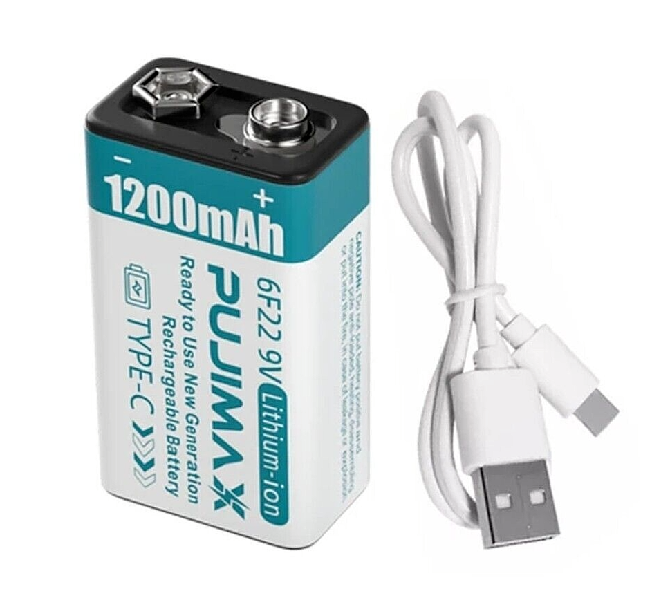 9v PP3 block 1200mAh lithium Li-ion battery rechargeable by USB | eBay UK