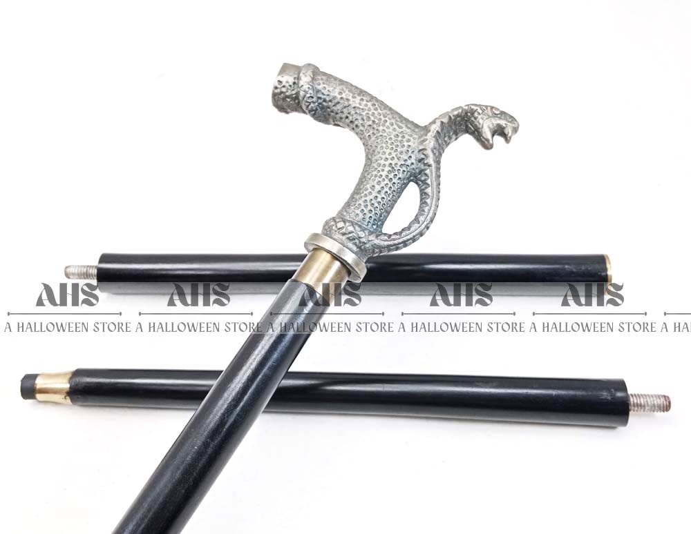 Solid Cobra Snake Head Handle Functional Wooden Walki… - Gem