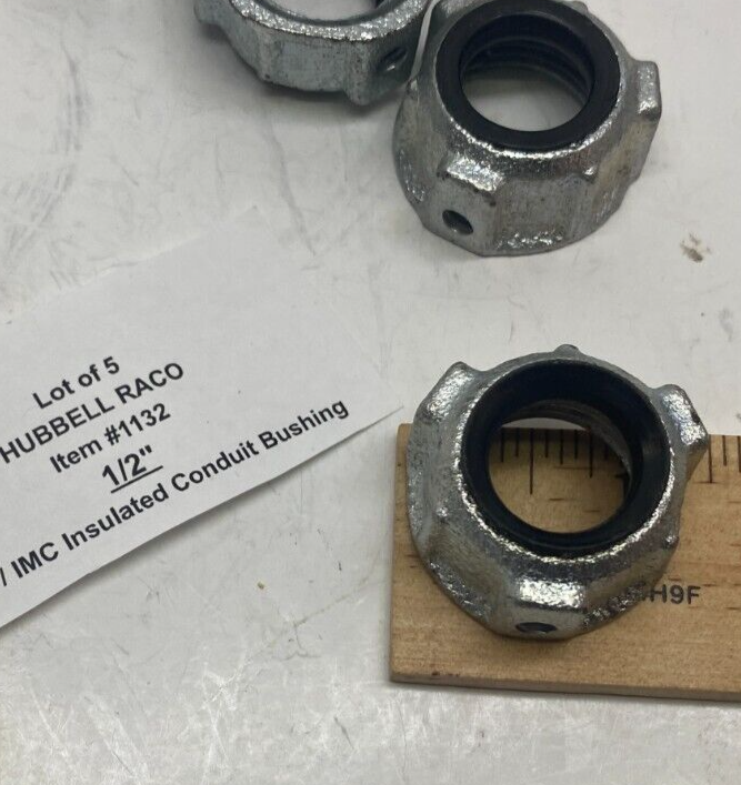 (Qty 5) HUBBELL RACO 1/2" Rigid - IMC Insulated Throat Conduit Bushing ...