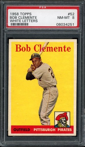 Roberto Clemente 1958 Topps Pirates Baseball Card #52 PSA 8 *CENTERED ...