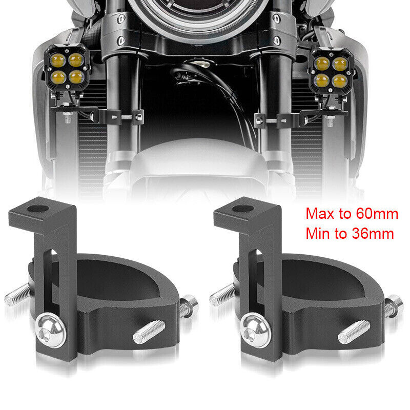 2X Motorcycle Headlight Mount Bracket Spot Fog Light Tube Fork Bar ...