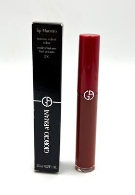 New in Box! Giorgio Armani Lip Maestro Intense Velvet Color ~206 Cedar ...