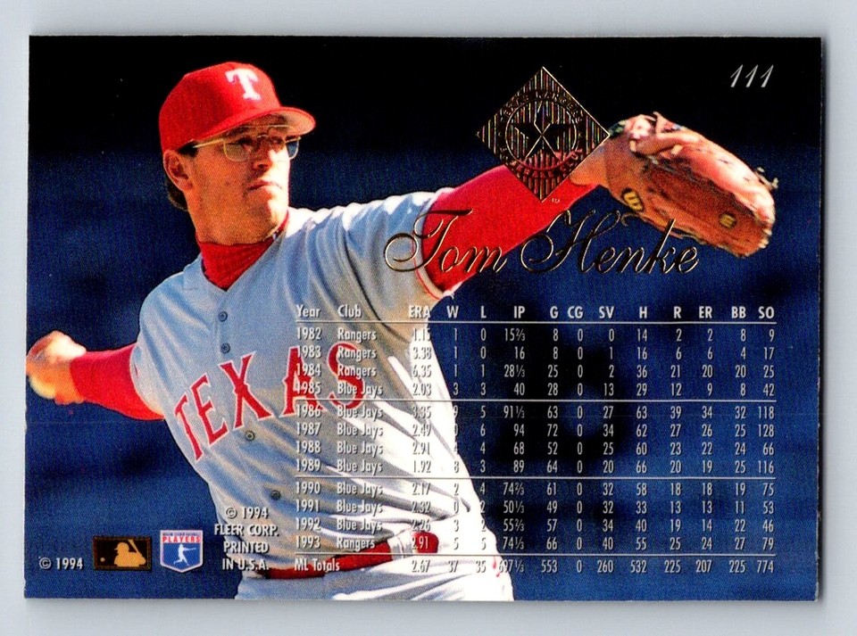 1994 Flair 111 Tom Henke Texas Rangers | eBay