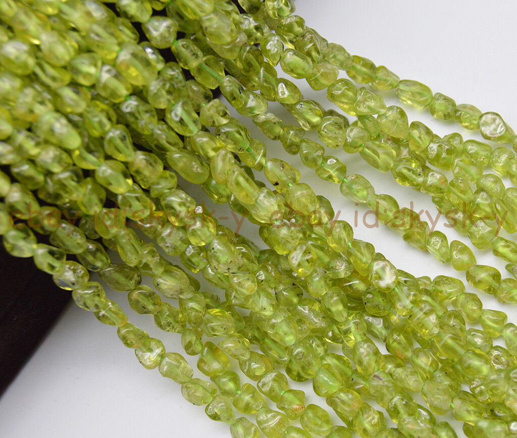 5-6mm Natural Light Green Prehnite Irregular Freeform Gems Loose Beads ...