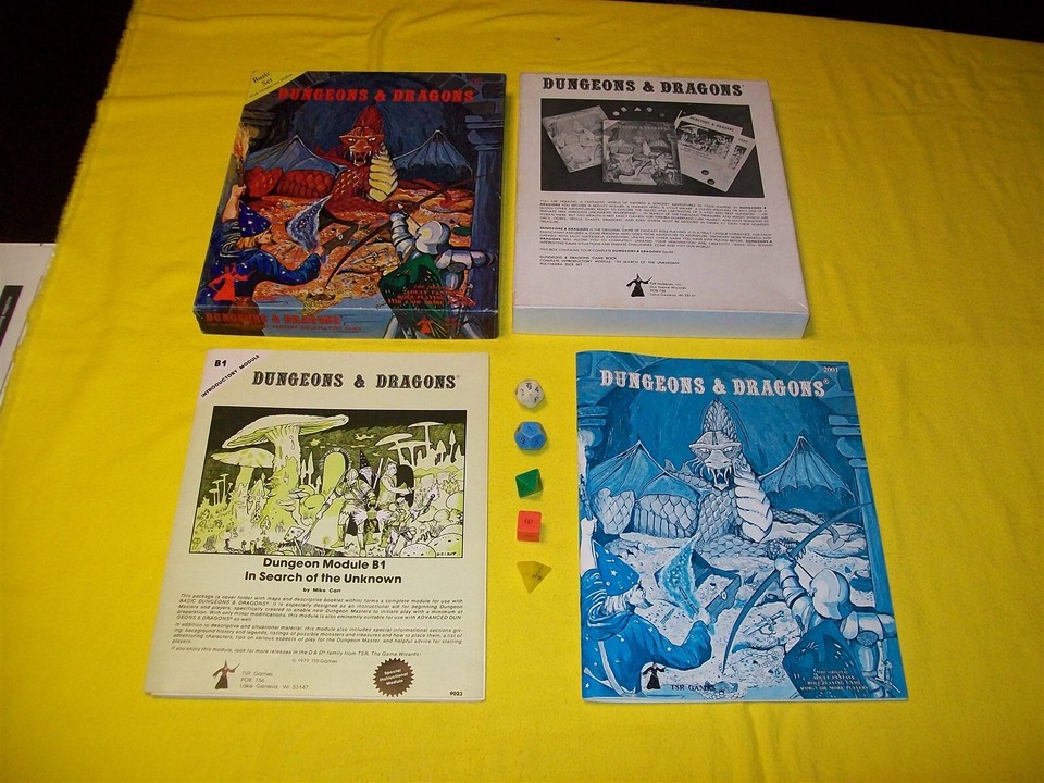 DUNGEONS & DRAGONS BASIC SET HOLMES TSR 1001 WIZARD LOGO COMPLETE - 1 ...