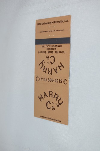 Harry C's Restaurant Riverside California 30 Strike Matchbook Cover | eBay