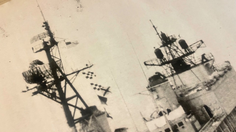 Rare VTG 24x36” B&W Poster Sized PHOTO USS NEW DD-818 Naval Destroyer ...