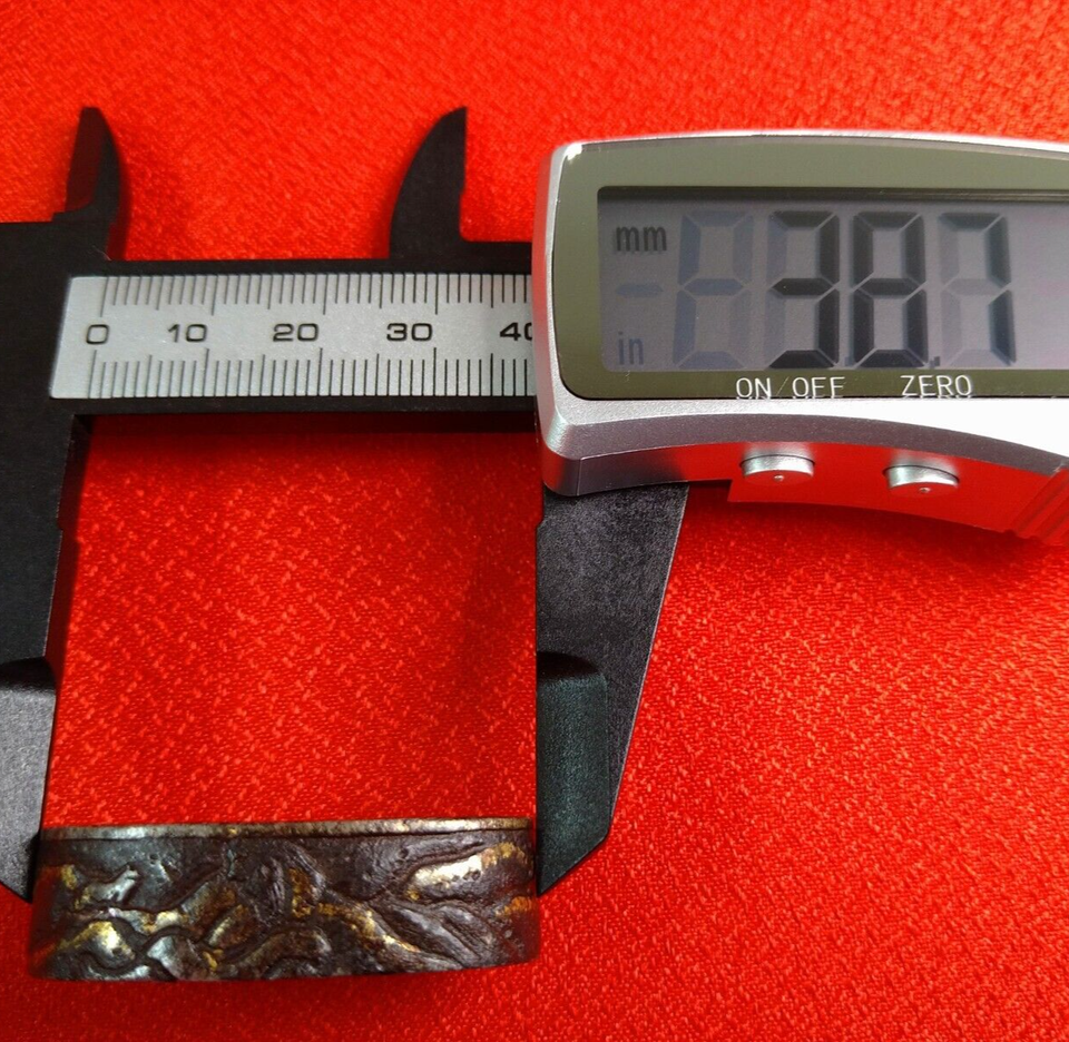 Fuchi & Kashira Silver Hermit-designed Antique SAMURAI Sword Parts ...