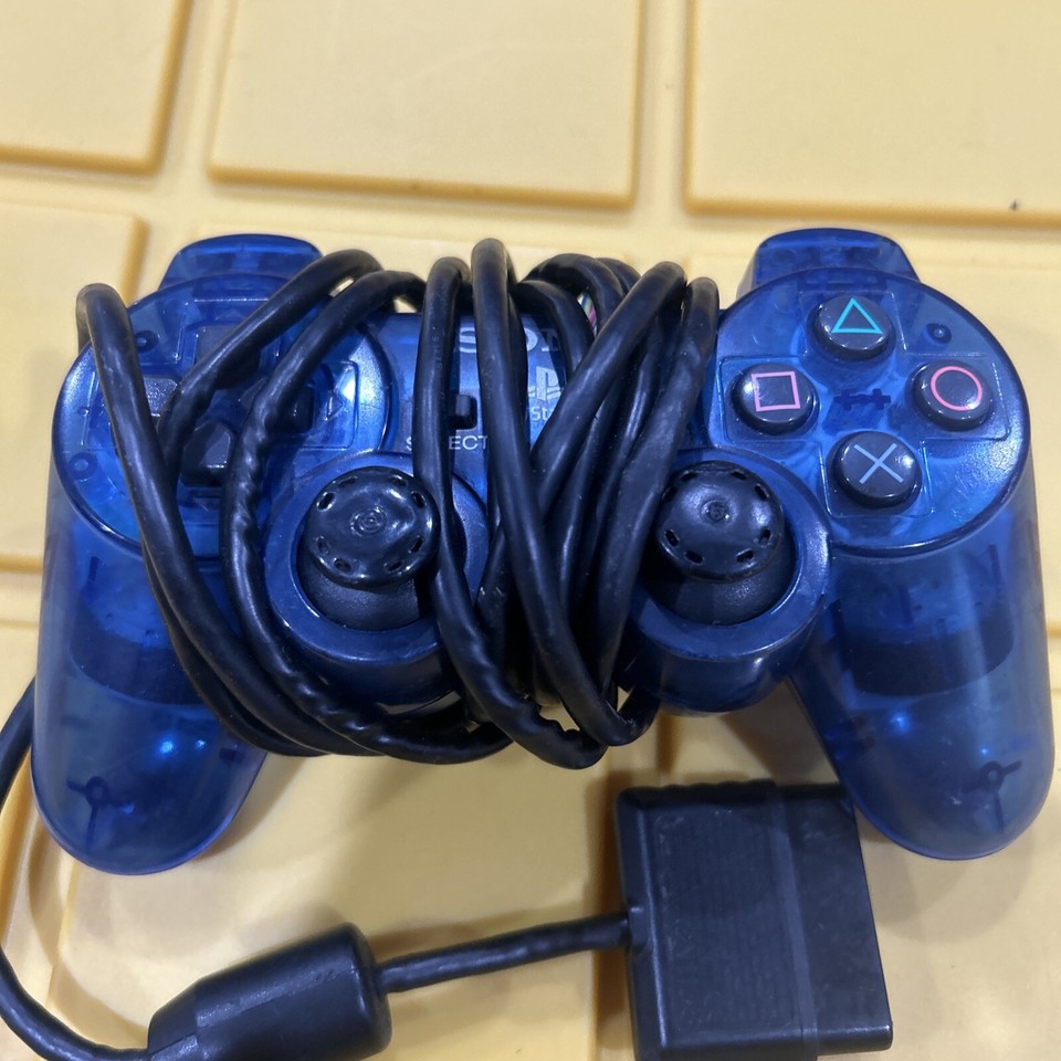 Sony PlayStation 2 PS2 Ocean Blue Clear Controller DualShock OEM ...