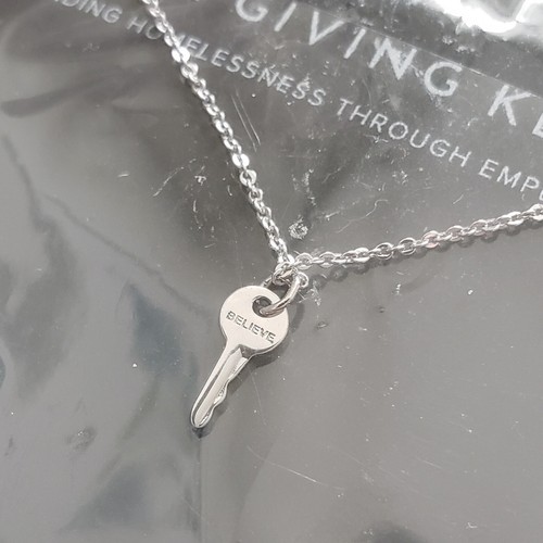 Believe Mini Key Necklace by The Giving Keys NWT petite silver necklace ...
