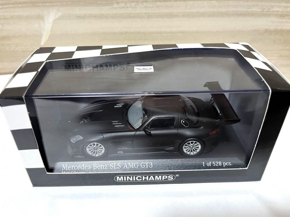 MINICHAMPS 1/43 Mercedes Benz SLS AMG GT3 Matte Black Limited Edition ...