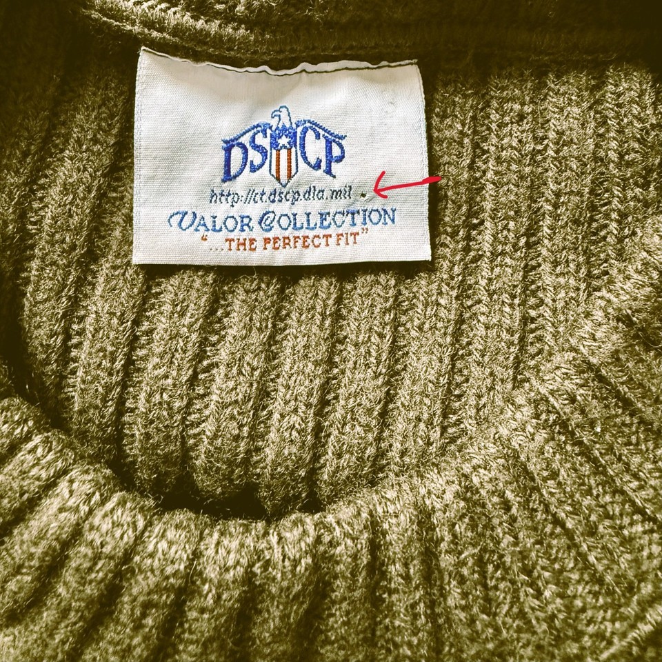 DSCP Valor Military Wool Sweater Vtg 48 Green Preppy Nautical Commando ...