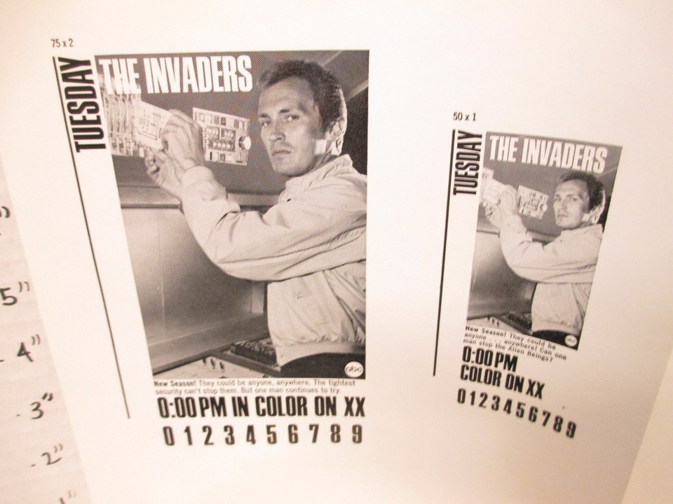 ABC TV show photo 1960s THE INVADERS Roy Thinnes space alien TV Guide ...