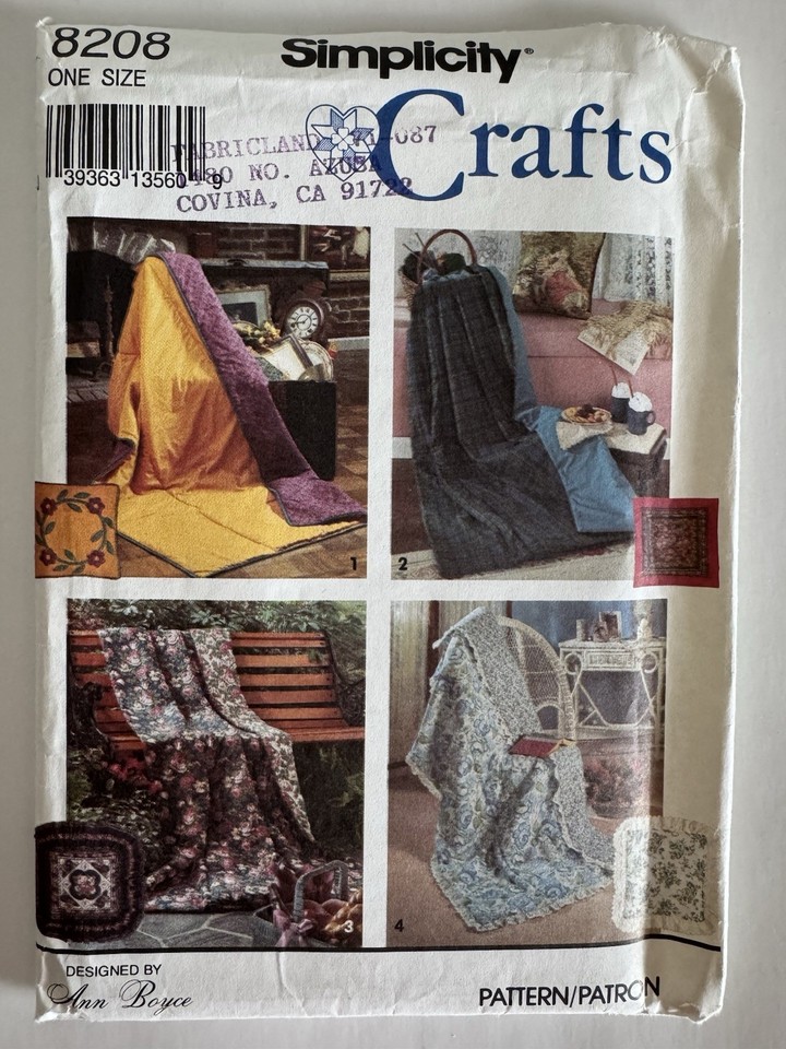 10 Simplicity Butterick McCalls Home Decor Craft Sewing Patterns 1989 ...