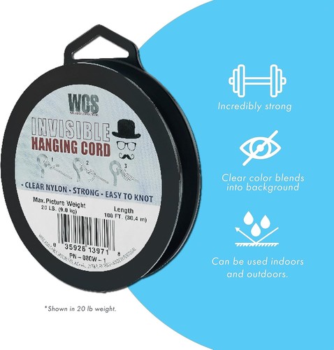 Hanging Solutions - Invisible, Clear String for Hanging, Heavy Duty ...