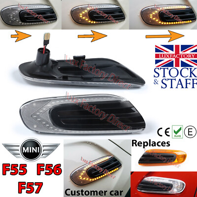 MINI COOPER SIDE INDICATOR TURN REPEATER CLEAR SWEEP SEQUENTIAL FLOW ...
