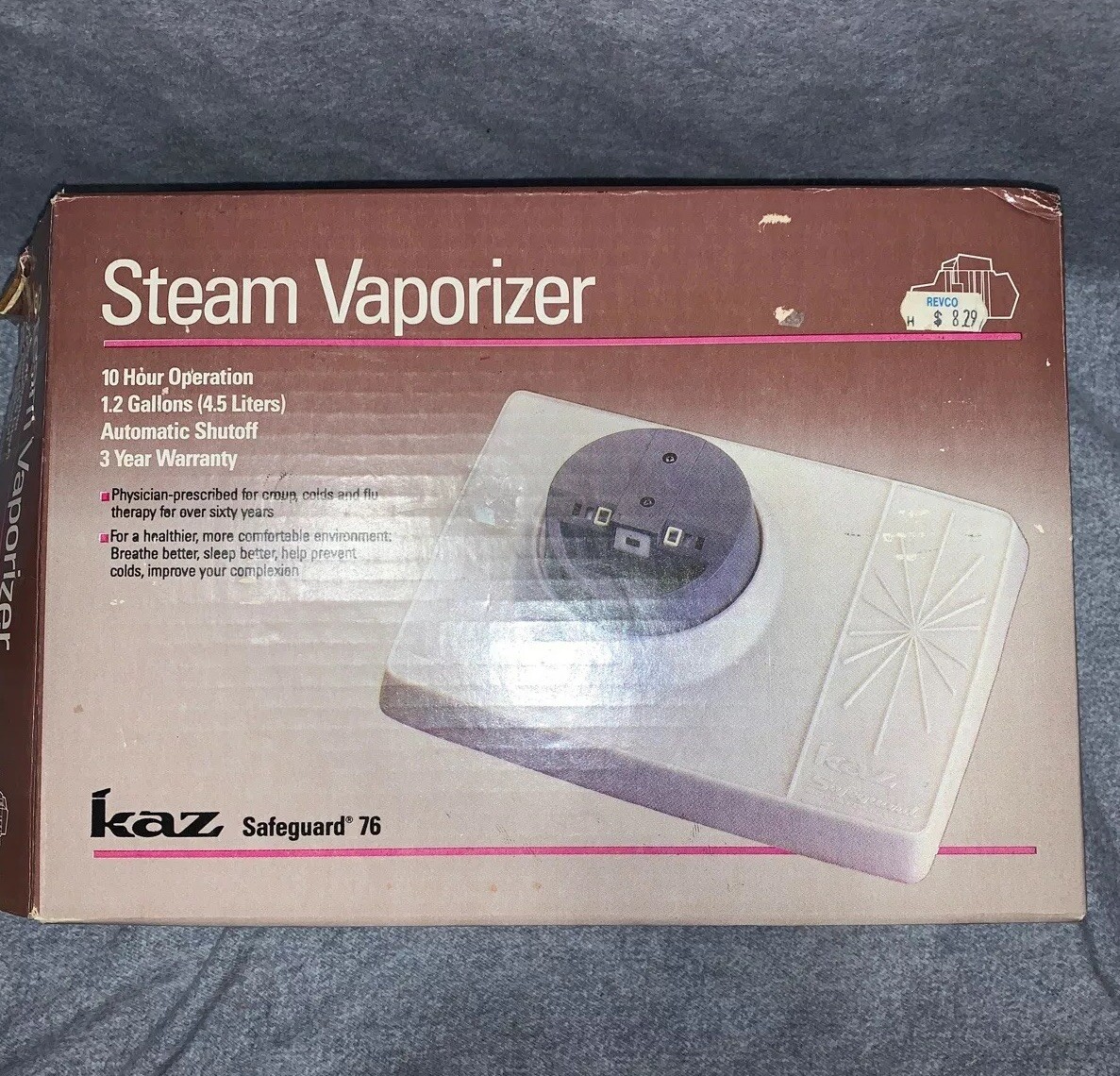 Vintage Kaz Safeguard 76 Steam Vaporizer Humidifier 1.2 Gallon Colds ...