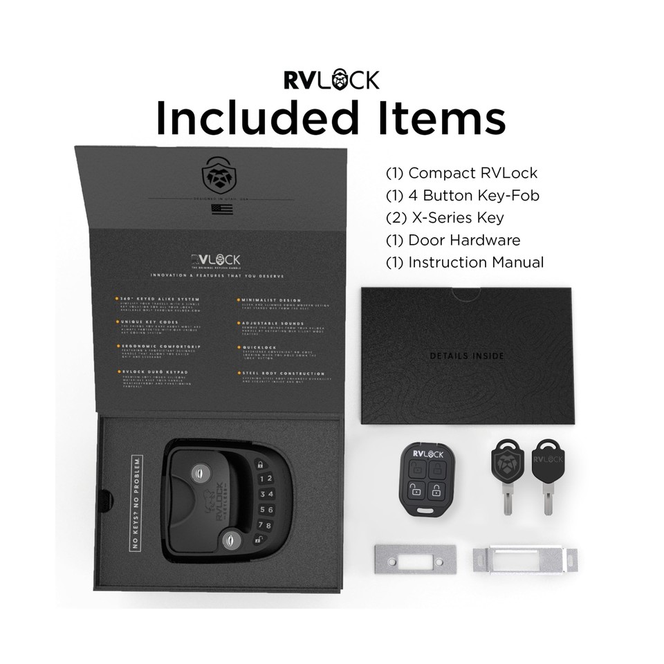 RVLOCK Compact RV Lock Keyless Entry with Remote, Secure Camper Latch ...