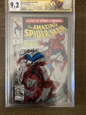 AMAZING SPIDER-MAN #361 CGC 9.2 SS SIGNED by Mark Bagley 1ST CARNAGE ...