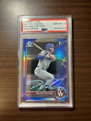 Dalton Rushing 2022 Bowman Chrome AUTO /150 BLUE PSA 10 GEM REFRACTOR ...