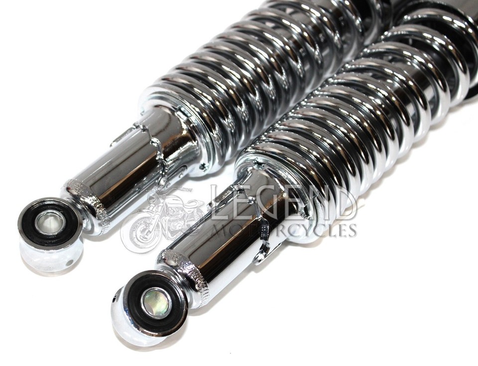 Kawasaki Z650 Z750 Chrome Shock Absorbers Pair Rear Shocks KZ 650 335mm ...