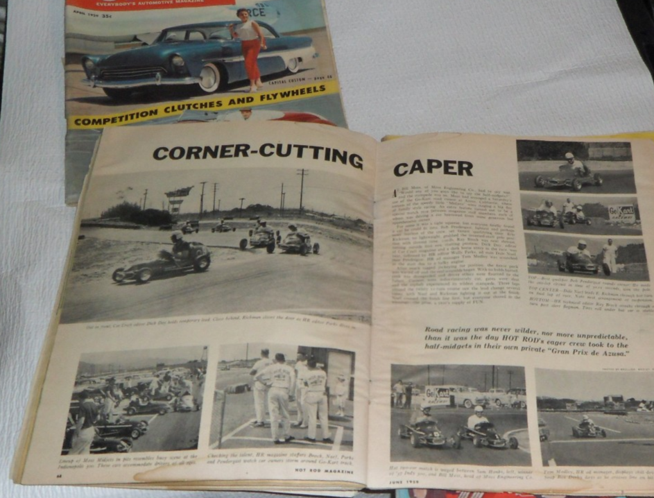 Vintage Lot of 4 Hot Rod Magazines Jan April June Oct 1959 Merc Indy ...