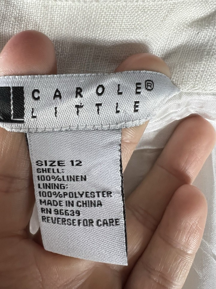 Vintage Carole Little Michele White Linen Skirt Suit Set Blazer ...