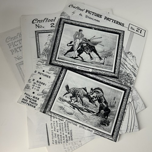 Leather Carving - Al Stohlman 21 Leather Picture Patterns 1962 Matador ...