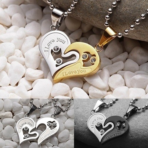 2PC Meilleur Ami Couple Pendentif Collier Cass Coeur Cadeau Amiti ...