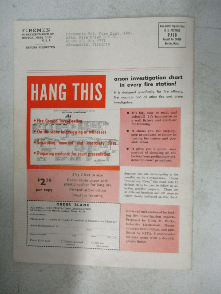 FIREMEN MAGAZINE MAY 1964 NFPA FIRE HOUSE PREVENTION SAFETY EQUIPMENT ...
