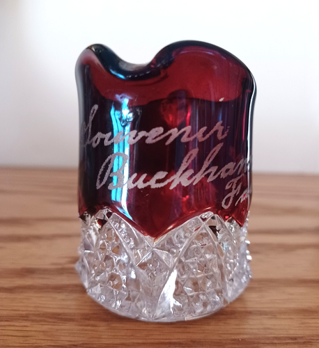 BUCKHANNON Fair. EAPG Ruby Flash Souvenir Pitcher 1910 | eBay