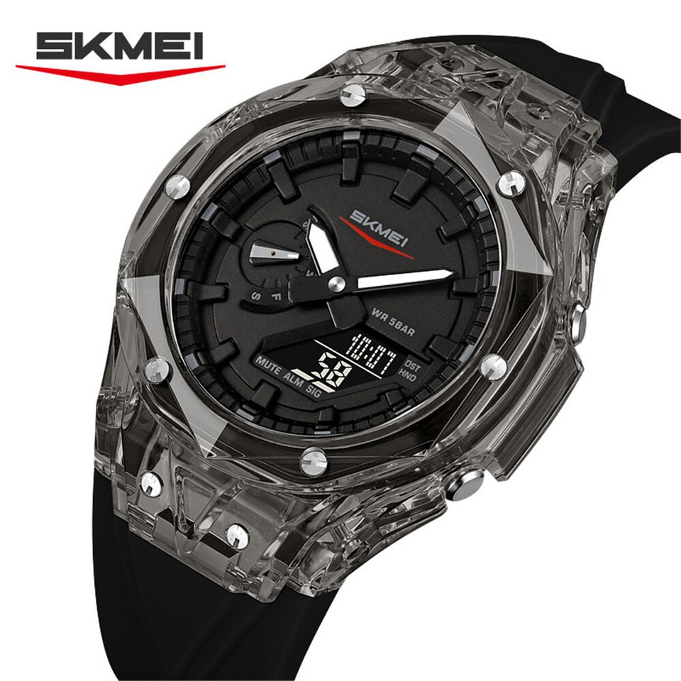 SKMEI Men Watch Week Display LED Digital Quartz Sport Watch Silicone ...